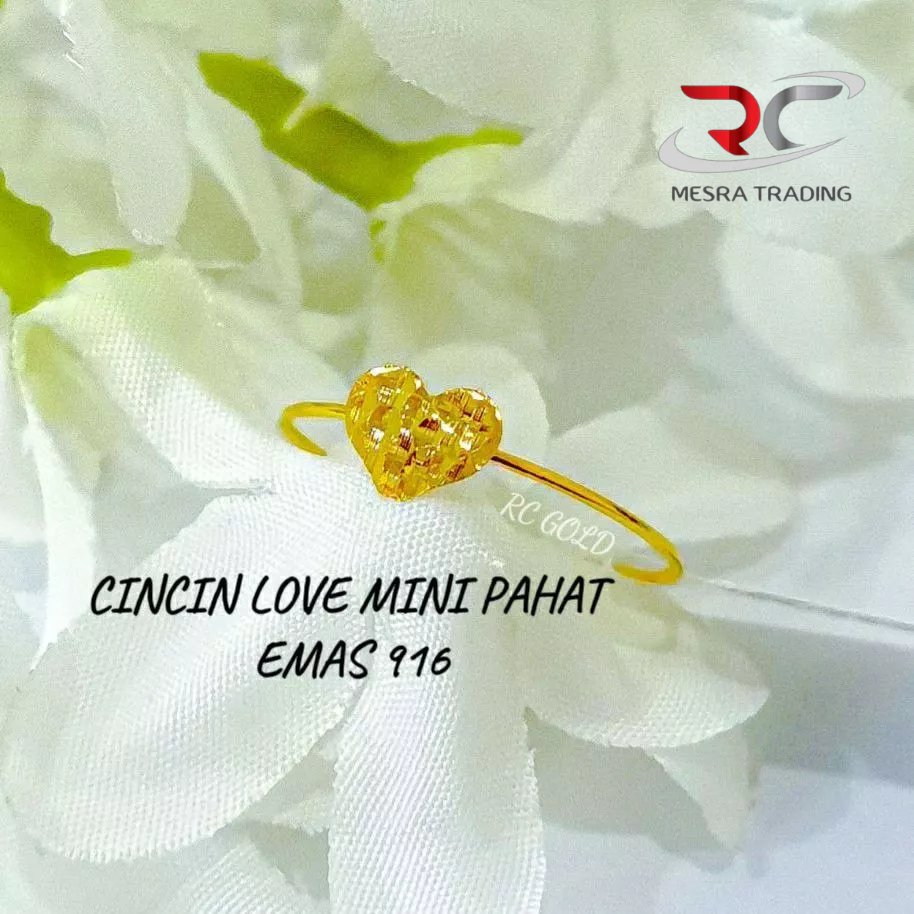 CINCIN LOVE MINI PAHAT EMAS TULEN 916 CN FULL KIKIR LOVE EMAS 916 ...