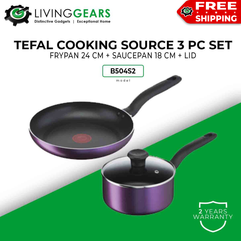 Tefal Cooking Source Non Stick Cookware Set (3 Pcs) B504S2 | Shopee ...