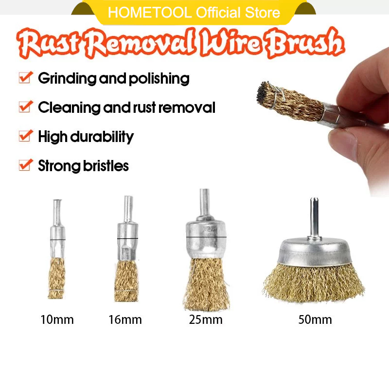 Berus Besi Drill 1PCS Brass Wire Brush Tembaga Brass Shank Rotary ...