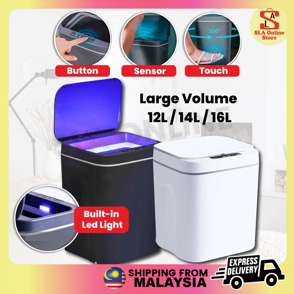 【3 MODE AUTO SENSOR】Rechargeable Trash Can Touchless Motion Sensor ...