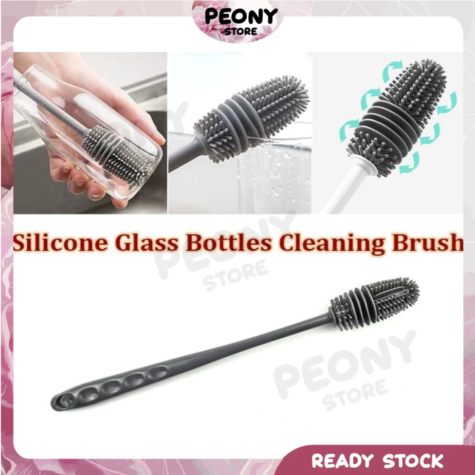 Multifunction 360 Silicone Cup Long Handle Brush Scrubber Clean Milk ...
