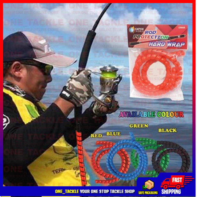 Catch World Rod protection hard wrap Rod Protector spiral wrap cover ...