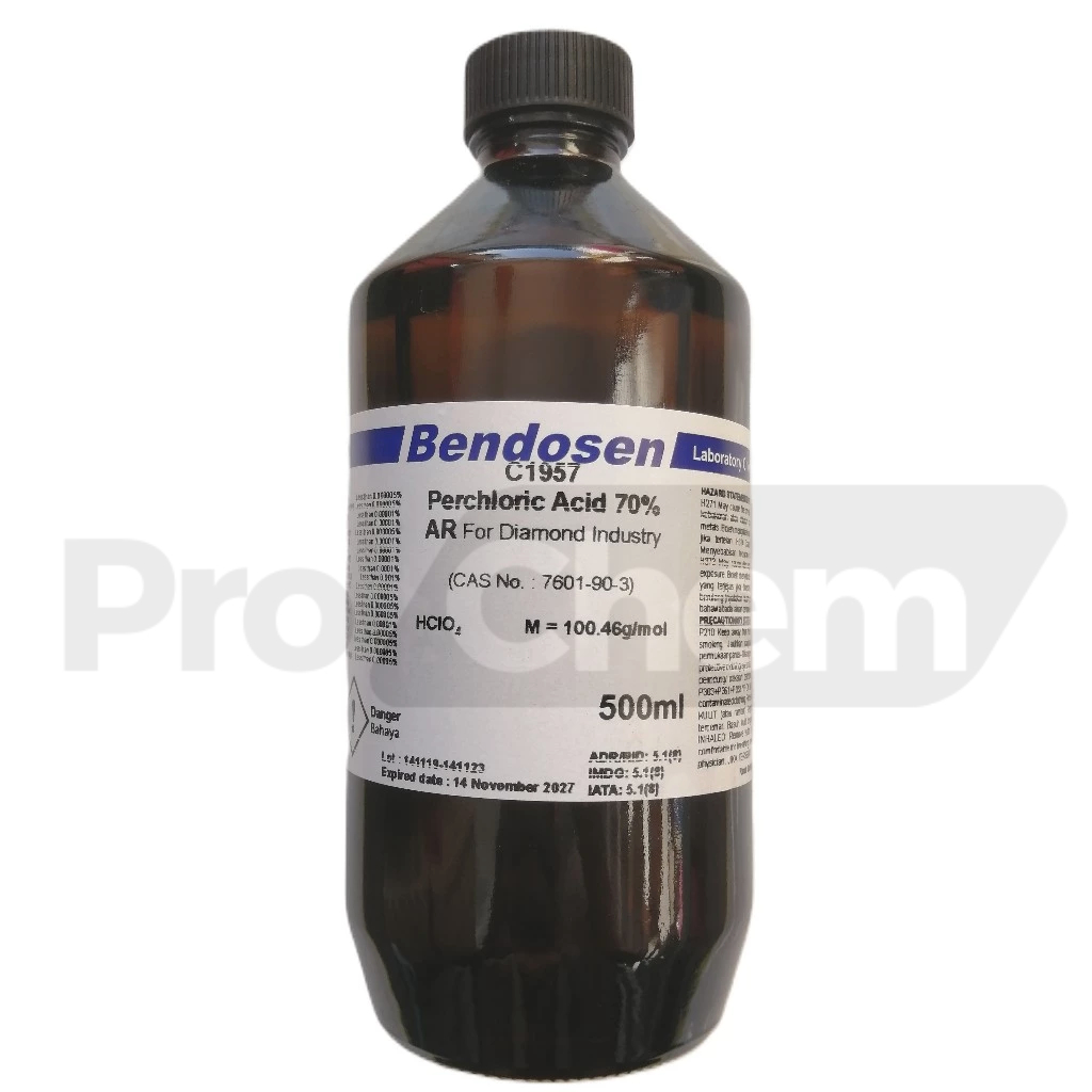 Perchloric Acid 70% AR, Bendosen 500ml [CAS No. 7601-90-3] | Shopee ...