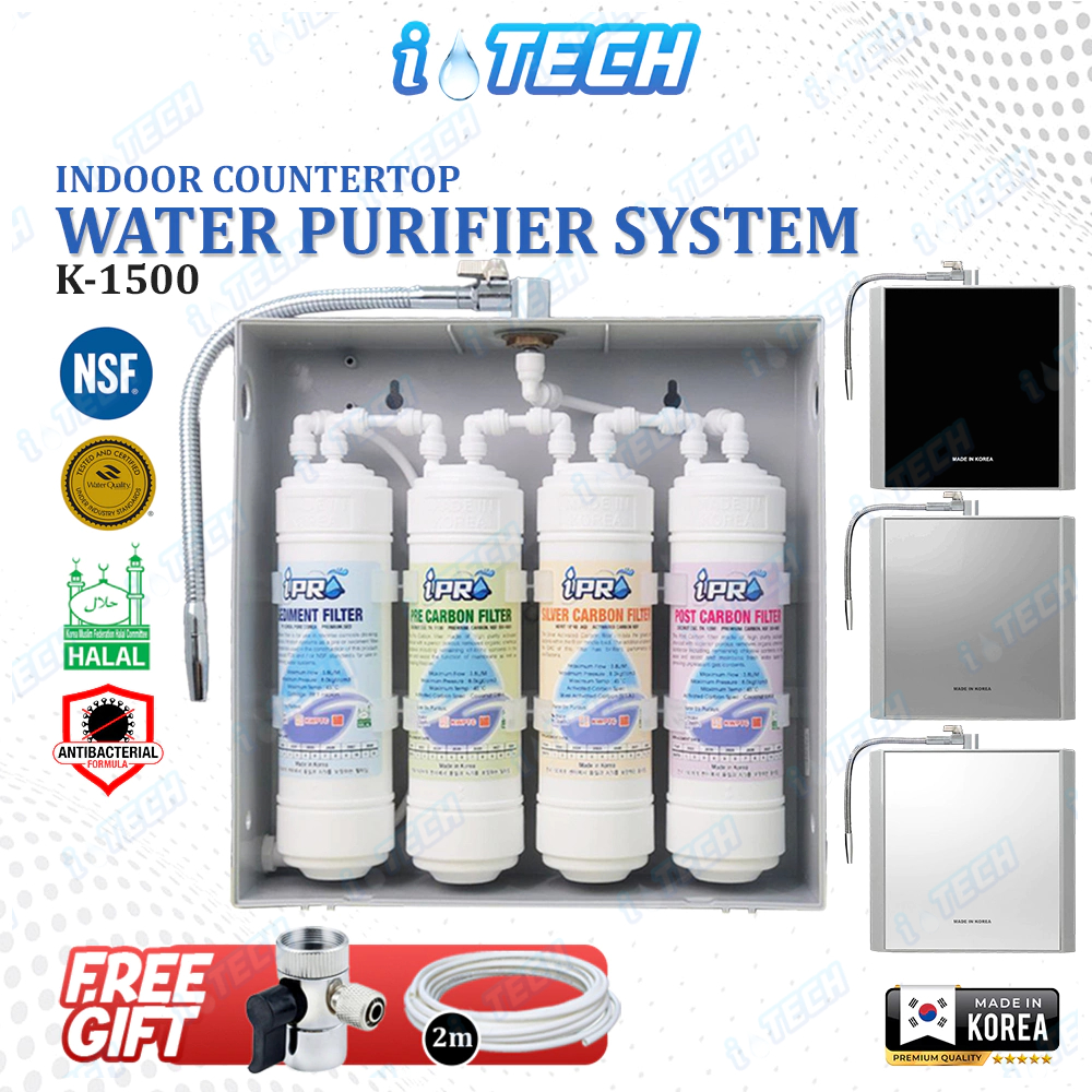 𝐈-𝐓𝐄𝐂𝐇 Korea Countertop 4 Stages Water Purifier System with Stainless ...