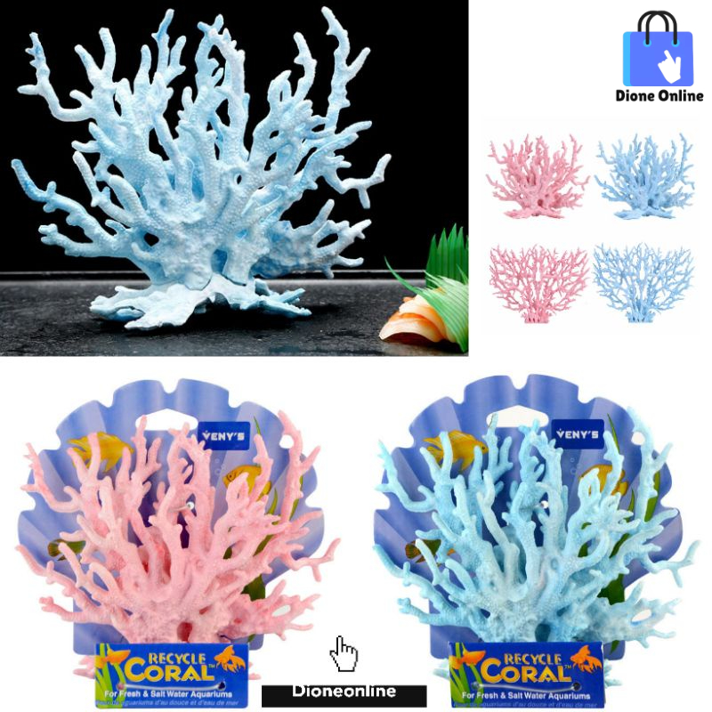 (Ready Stock) Aquarium Decoration Ornaments Fish Tank Synthetic Coral ...