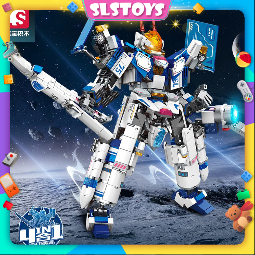 [4 IN 1] Sembo Block 203372-203375 Space Robot Sky Explorer Heavy ...