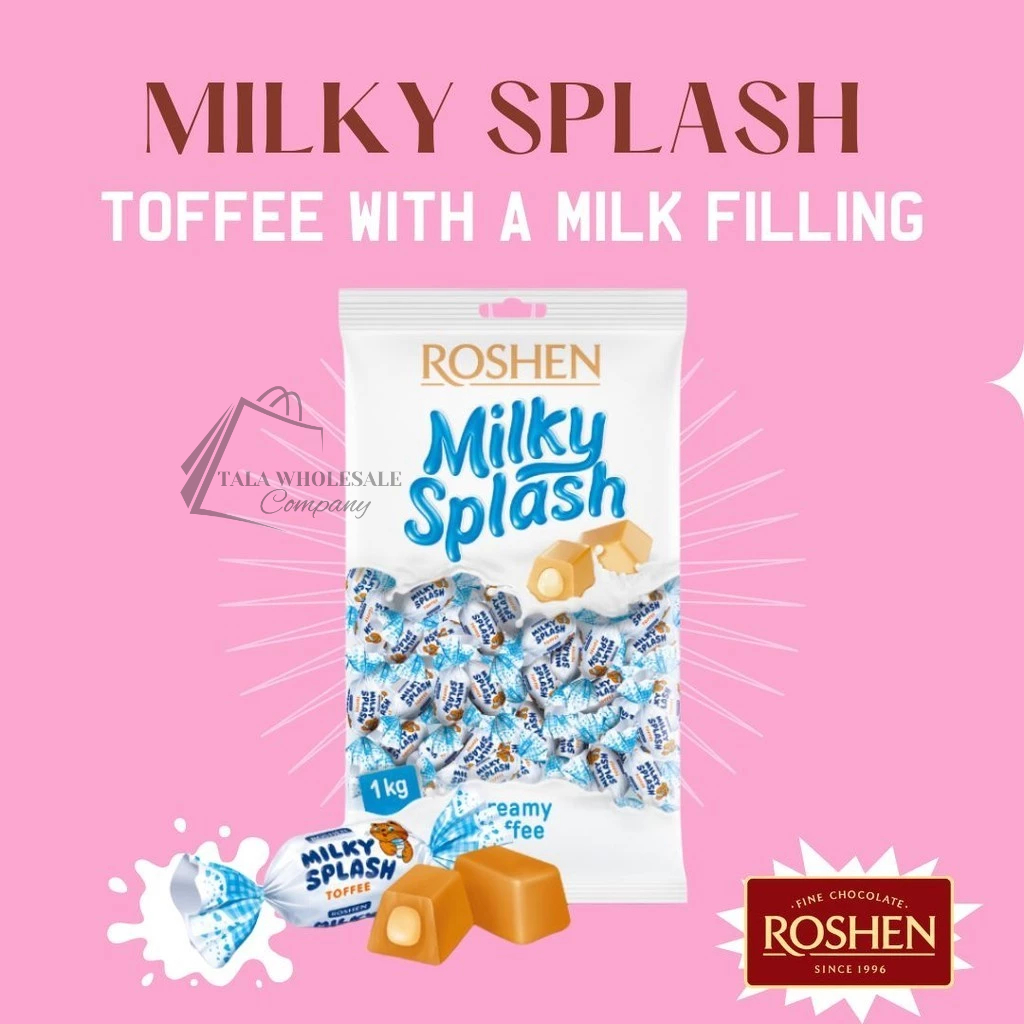 Roshen Milky Splash Toffee With A Milk Filling 250g/500g/1kg | Shopee ...