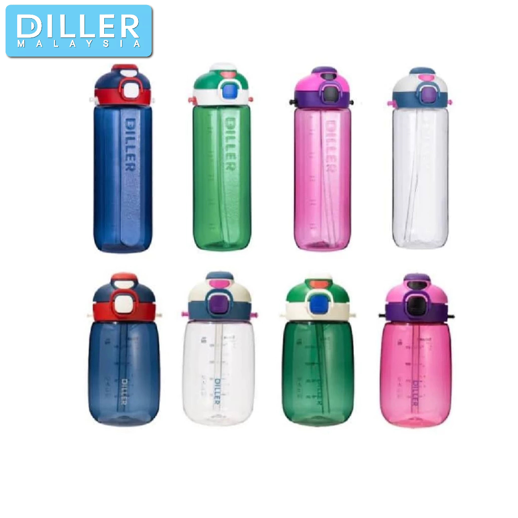 Diller Botol Air Sukan Tritan Serbaguna untuk Straw Minuman Terus Sport Multifunction Water ...