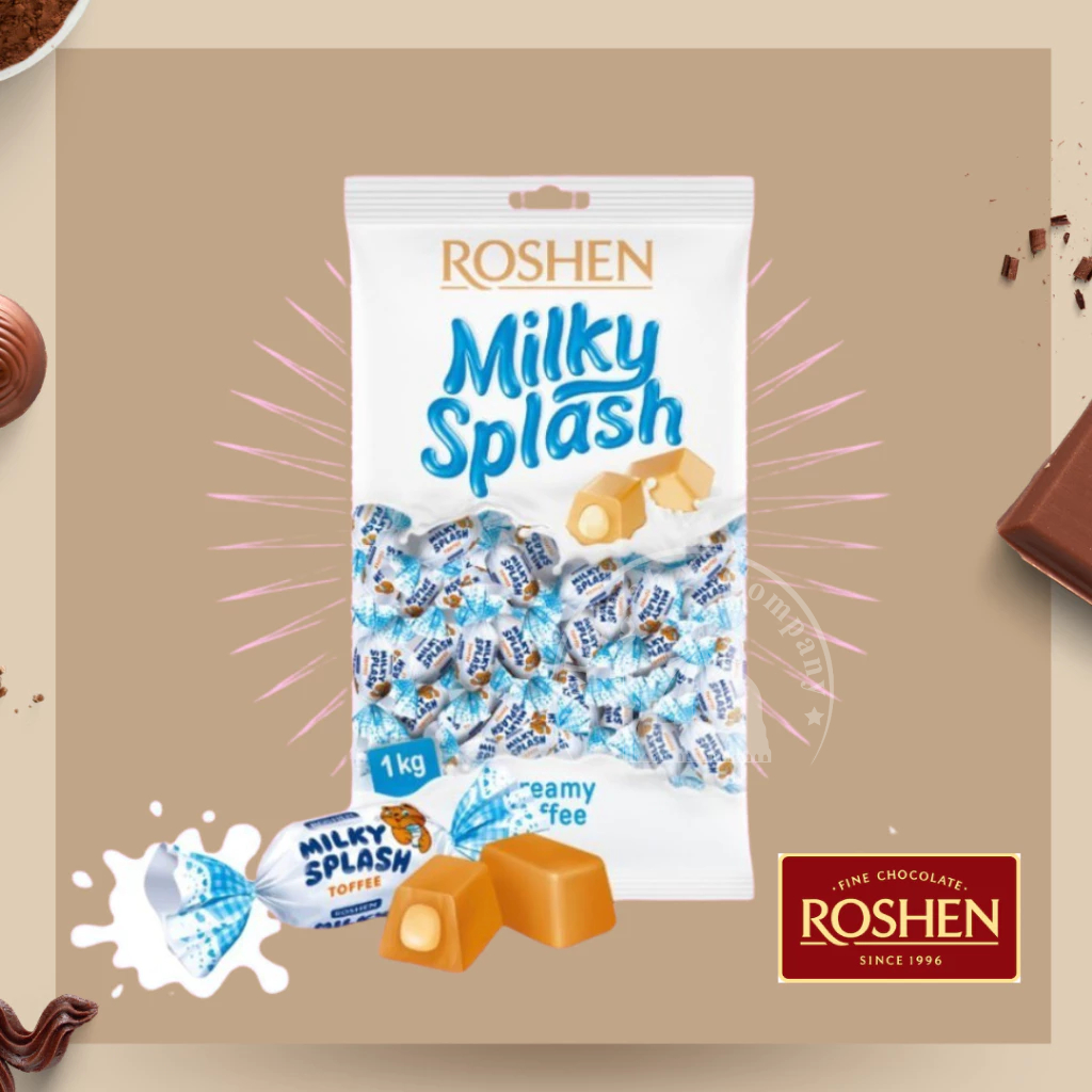 New Arrival Roshen Milky Splash Toffee With A Milk Filling 1kg | Shopee ...