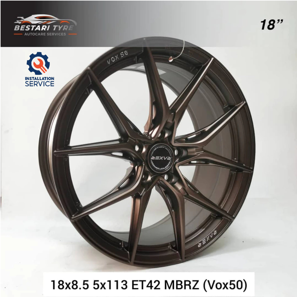 【Installation Available】RAXER VOX50 18X8.5 5X113 ET42 MBRZ / MBK / DGP ...