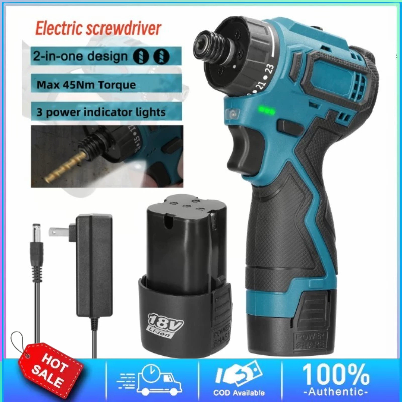 Ready Stock 18V Lithium Screwdriver 45Nm Torque Multifunction Repairing ...