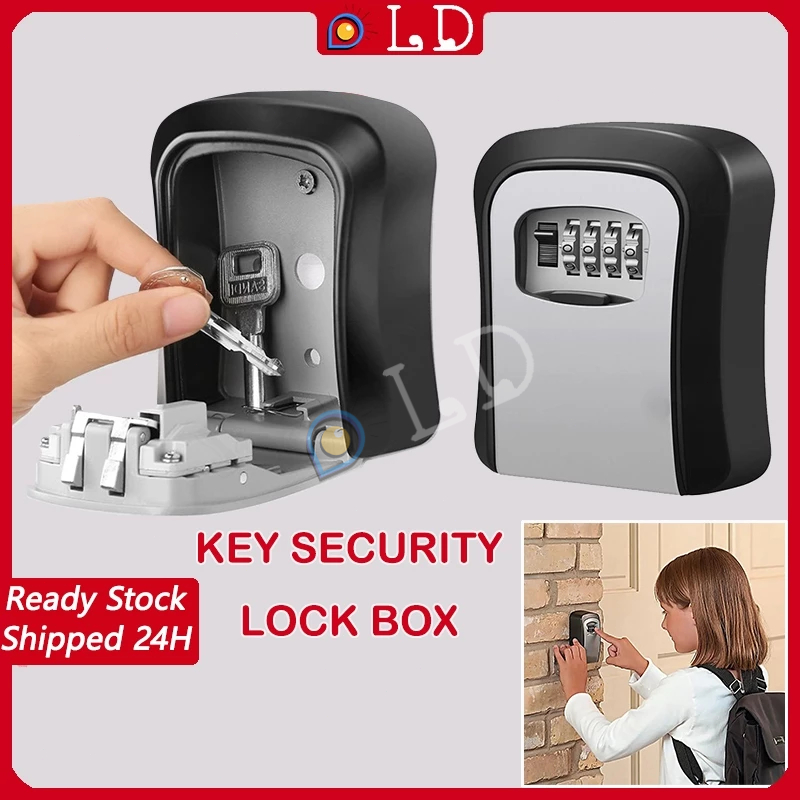 Key Safe Box Wall Mount Numbering Lock Key Storage Lock Box 4 Digits ...