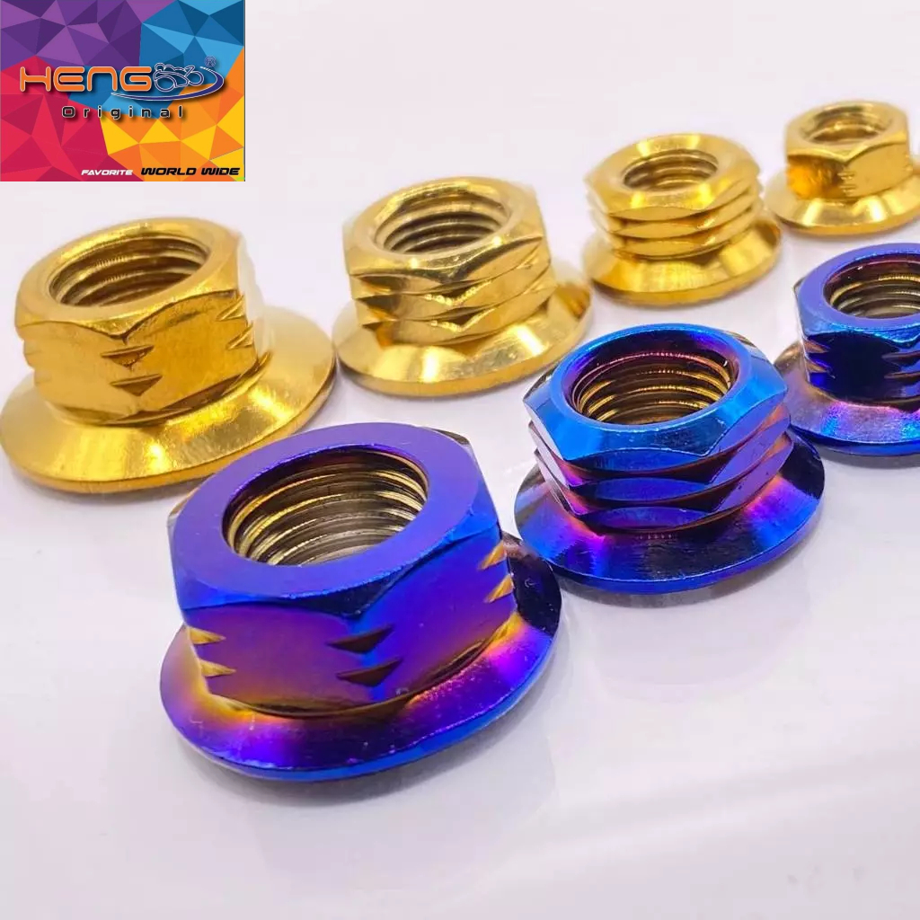 🔥1PCS NUT SCREW TITANIUM GOLD ORIGINAL HENG 🔥 NUT SKRU UNIVERSAL ...