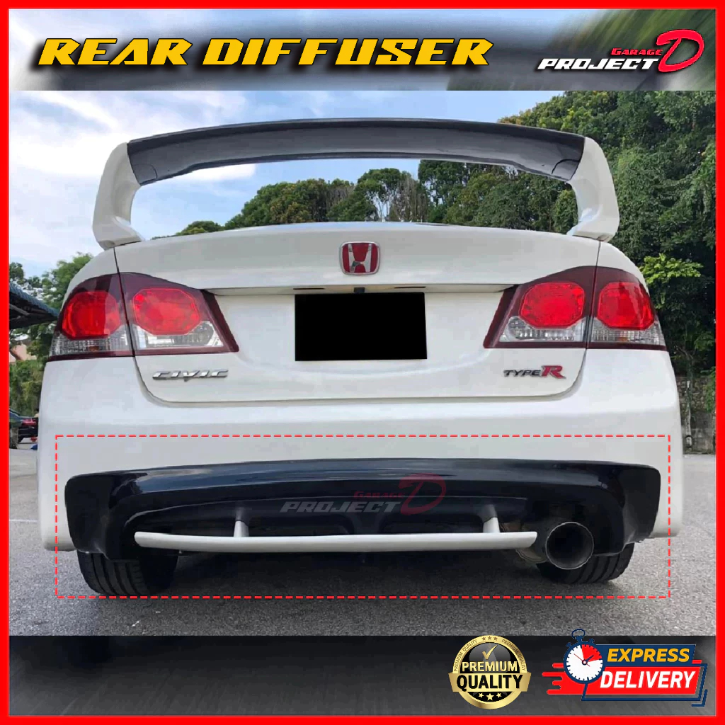 💥Ready Stock💥Honda Civic **MG Style** FD1/FD2/FD2R/FD ** FRP Rear Diffuser ( WITHOUT PAINT ...