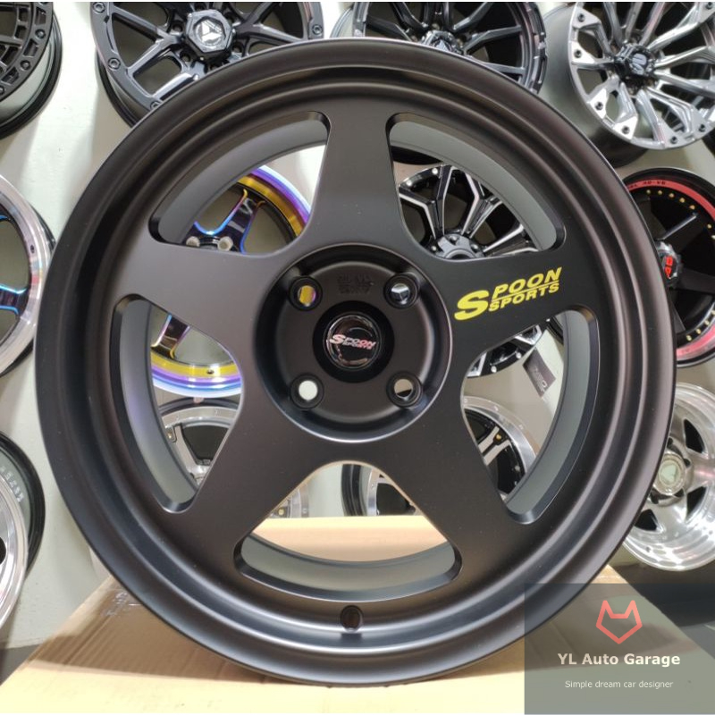 Spoon [Matte Black] Sport Rim 17x8.5JJ ET25 (4x100) | Shopee Malaysia