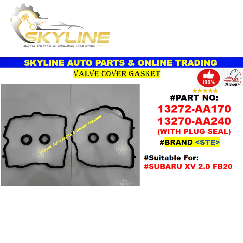 13272-AA170 & 13270-AA240 Valve Cover Gasket (With Plug Seal) Subaru XV ...