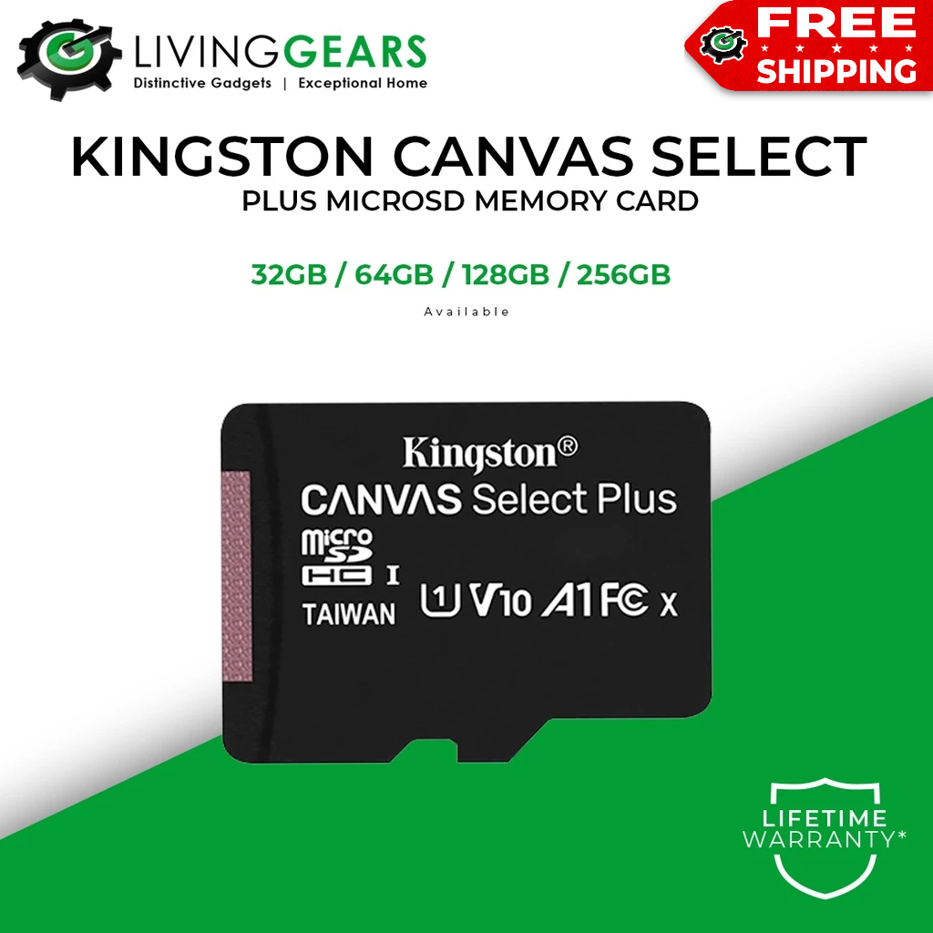 Kingston Canvas Select Plus microSD Memory Card (32GB/64GB/128GB/256GB) UP TO 100MB/S | Shopee ...