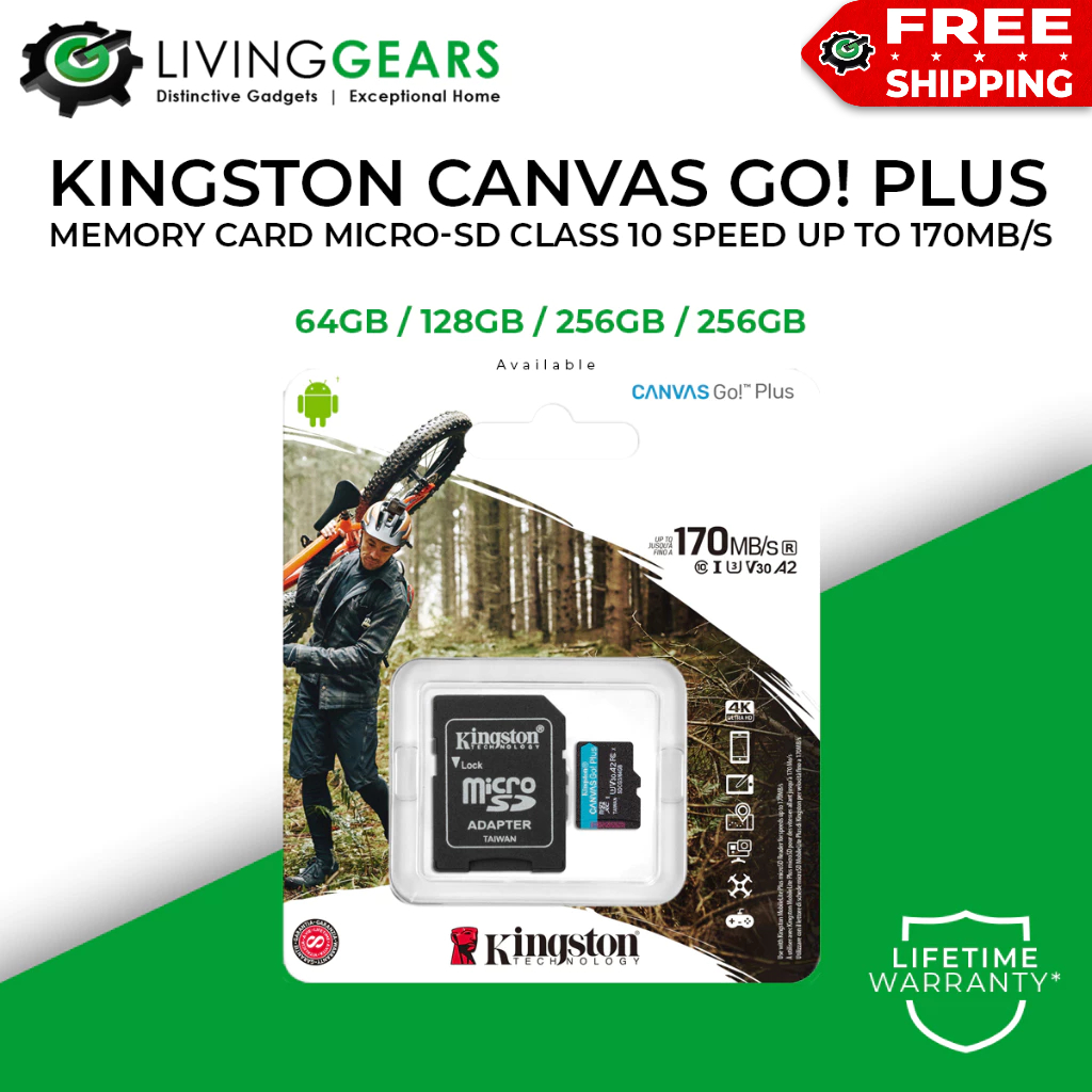 Kingston Canvas Go! Plus microSD Memory Card (64GB/128GB/256GB/512GB) UP TO 170MB/S | Shopee ...