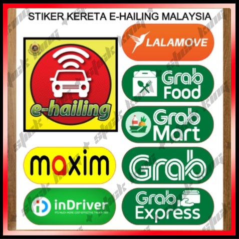 STIKER KERETA E-HAILING MALAYSIA - GLOSSY & WATERPROOF [TAHAN PUDAR ...