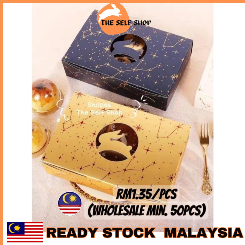 Mooncake Box 65-85g no divider DoorGift Box / Full moon Box / Gold ...