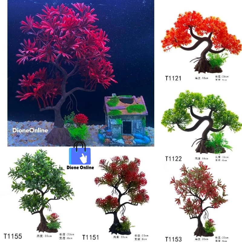 *NEW* L Size Fish Tank Aquarium Decoration Tree Artificial Plant ...
