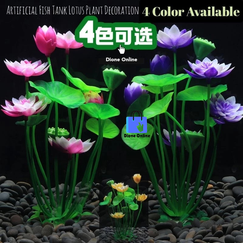 Artificial Fish Tank Lotus Plant Aquarium Decoration Fish Tank ...