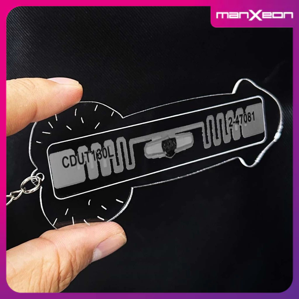 TNG Acrylic UHF RFID Tag Sticker Holder Free Keychain Ring Kunci Laser ...