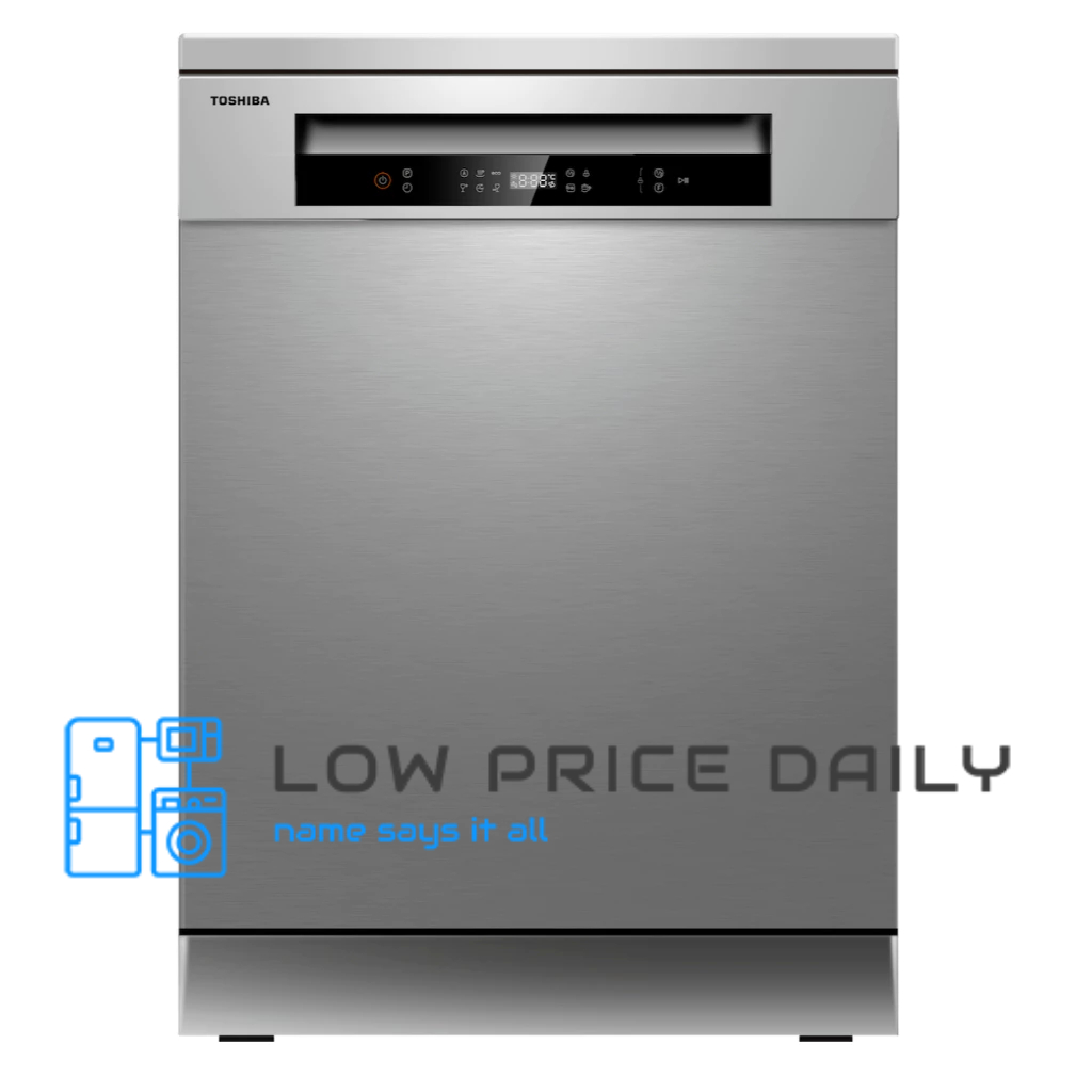 Toshiba DW-14F1 (S)MY Free Standing Dishwasher with 14 Place Settings ...