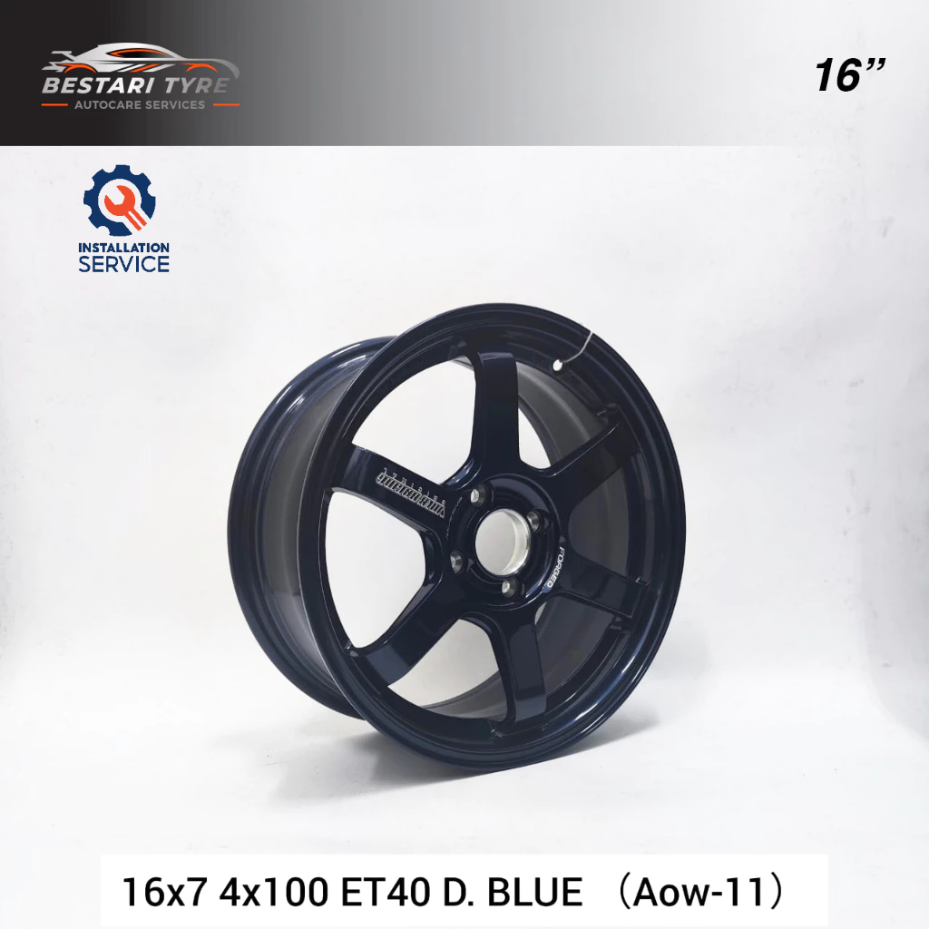 【Installation Available】AOW-11 TE37 FLOW FORMING 16 INCH 16X7 4X100 ET40 D.BLUE READY STOCK ...