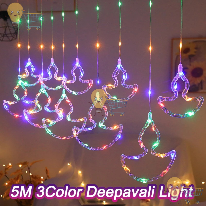 2024 5M LED Deepavali light 11modes Lighting Diwali Curtain Fairy ...