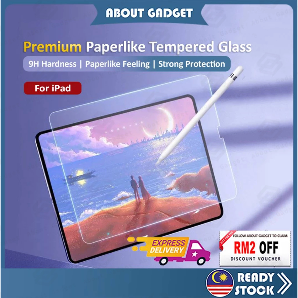 Premium Paperlike Tempered Glass for iPad Air 4/Air 5 iPad 10th IPad 9 ...