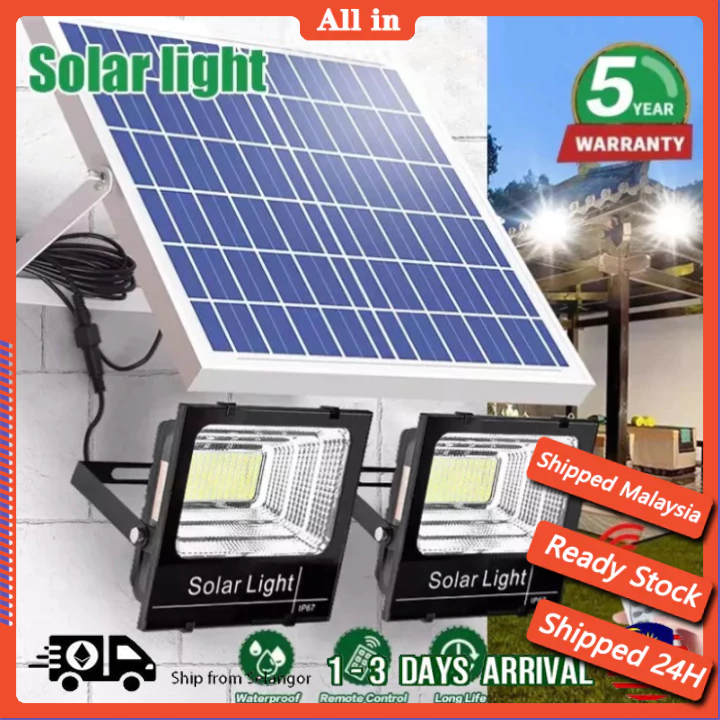🍃Ready Stock🍃1000W Solar light outdoor lighting Solar Spotlight lampu ...