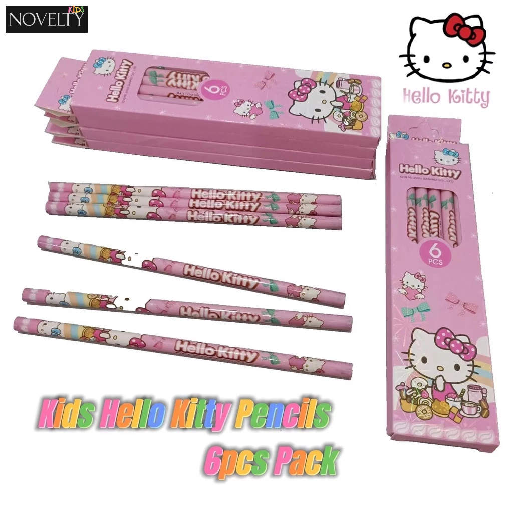 Kids HELLO KITTY Pencils 6pcs Pack Pek Pensil Kanak-kanak School Supply ...