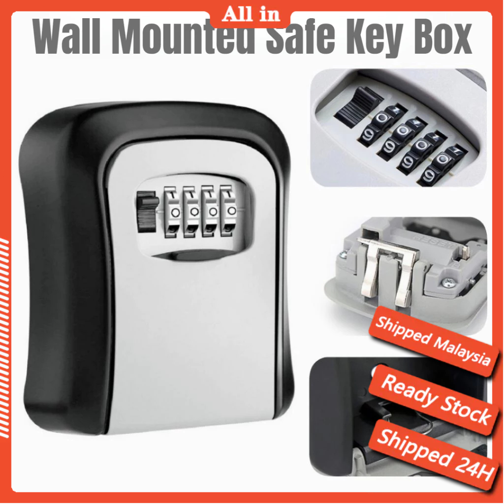 【COD】Wall Mounted Safe Key Box Portable Key Storage Lock Box Peti Kunci ...