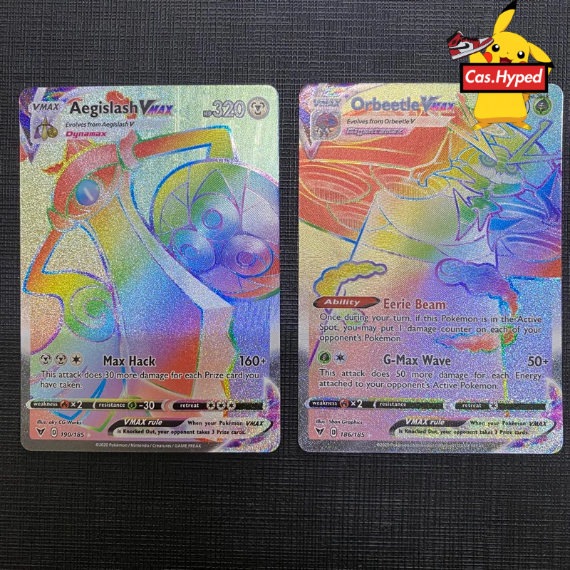 Aegislash/Orbeetle Vmax Rainbow Secret Rare Vivid Voltage - PTCG ...