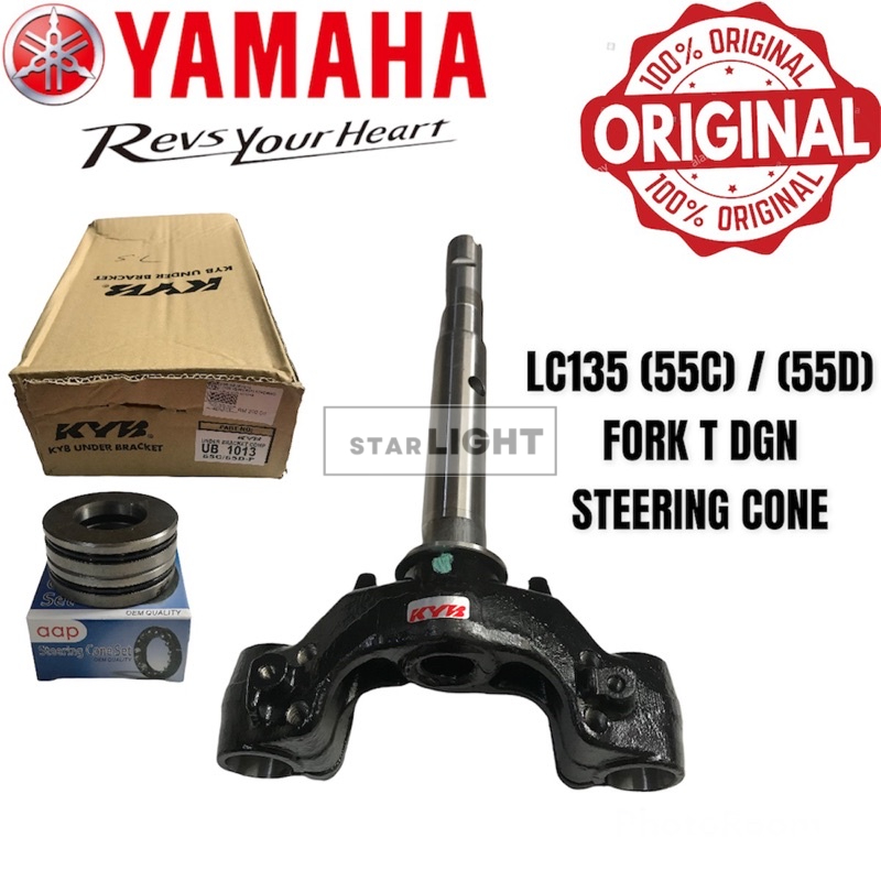 YAMAHA LC135 V2 V3 V4 V5 V6 (55C / 55D) 100% ORIGINAL KYB FORK T UNDER BRACKET STEERING STEM ...