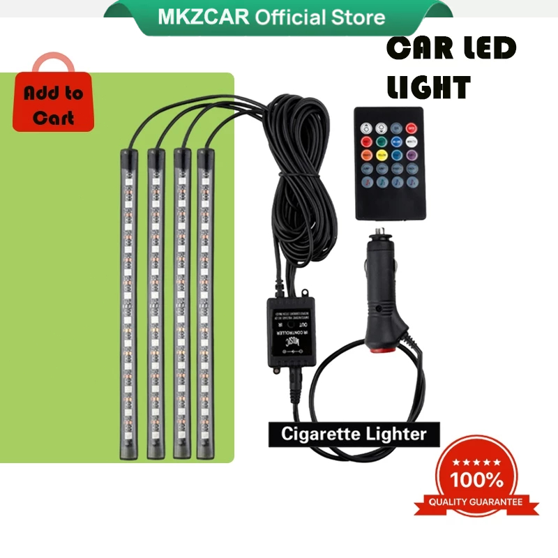 MKZ USB 4pcs Rgb Led Led Bawah Kaki Car Led Light Lampu Kaki Kereta Rgb ...