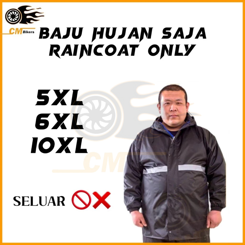 Baju Hujan Untuk Saiz Besar 10XL 140-160KG Baju Hujan Paling Besar (Baju Hujan Sahaja TANPA ...