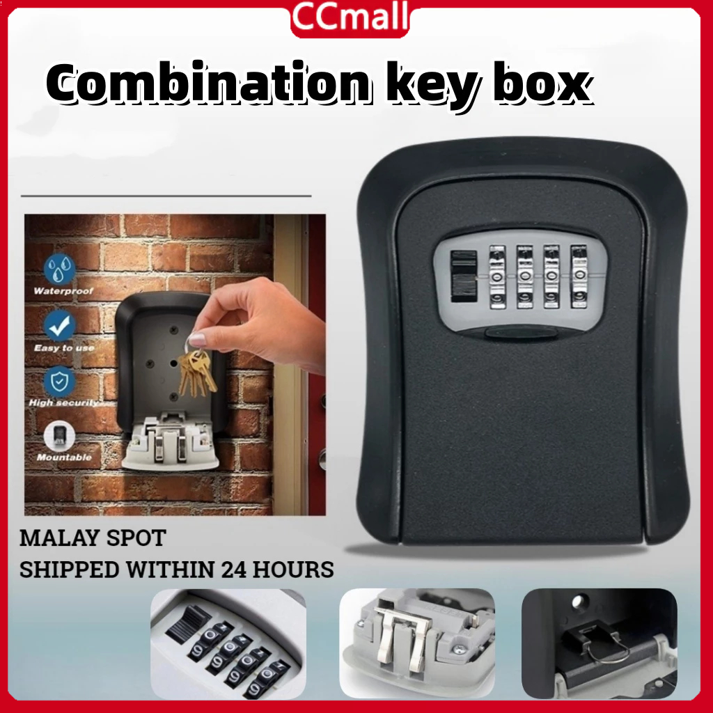 Large Metal Key Lock Box Safety Locker Sotrage Resettable 4 Digits ...