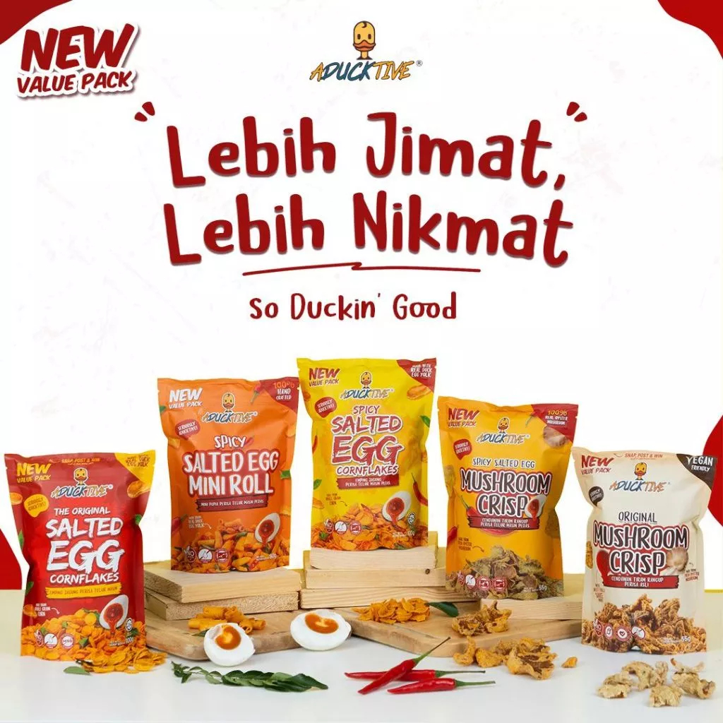 Value Pack Aducktive Salted Egg Cornflakes / Mini Roll / Mushroom Crisp ...