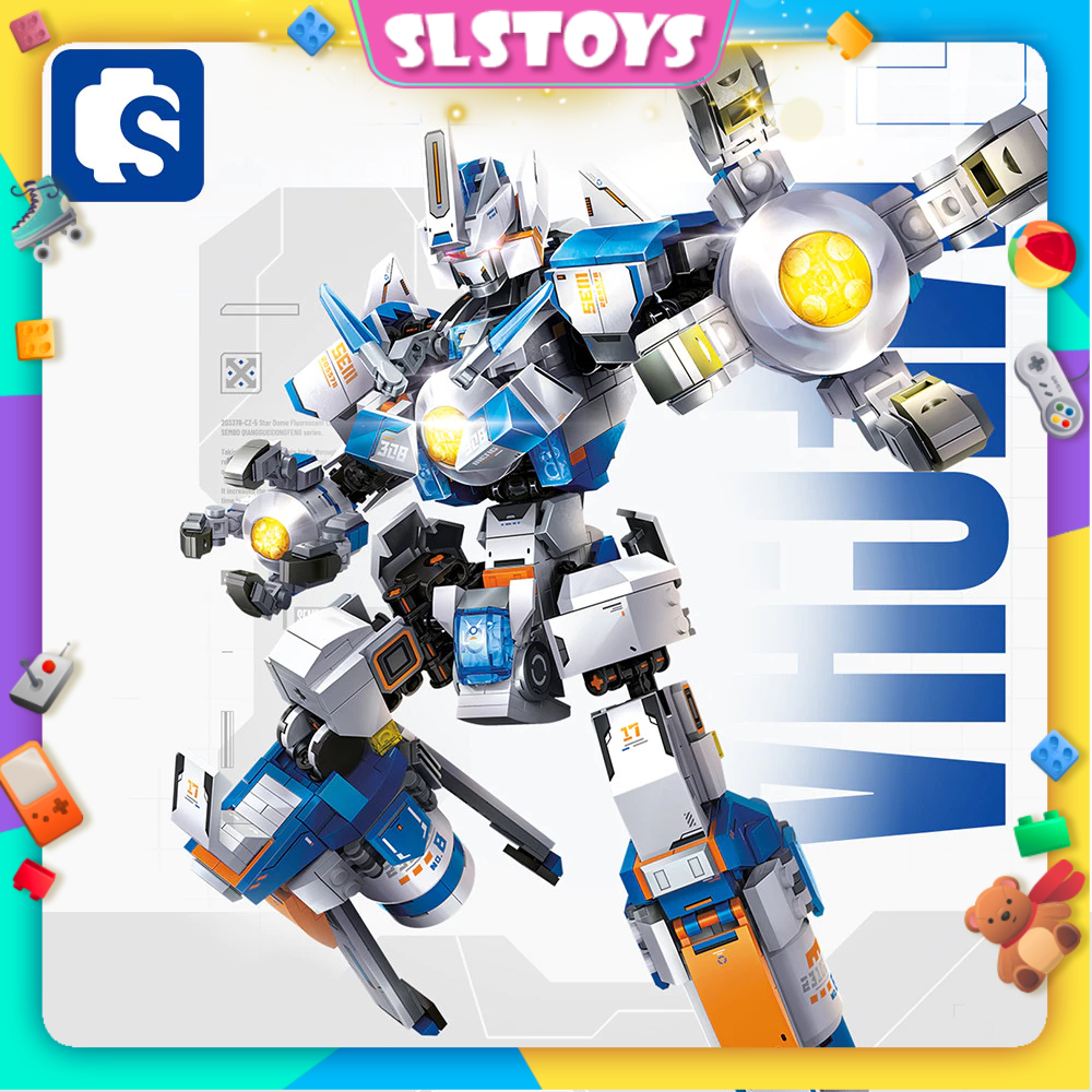 Sembo Block 203378 Mecha Of Steel Dragon Warrior Robot Building Bricks ...