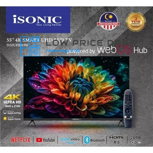 iSONIC IS55UHD19W 55" 4K UHD Smart LED TV powered by webOS | Shopee ...