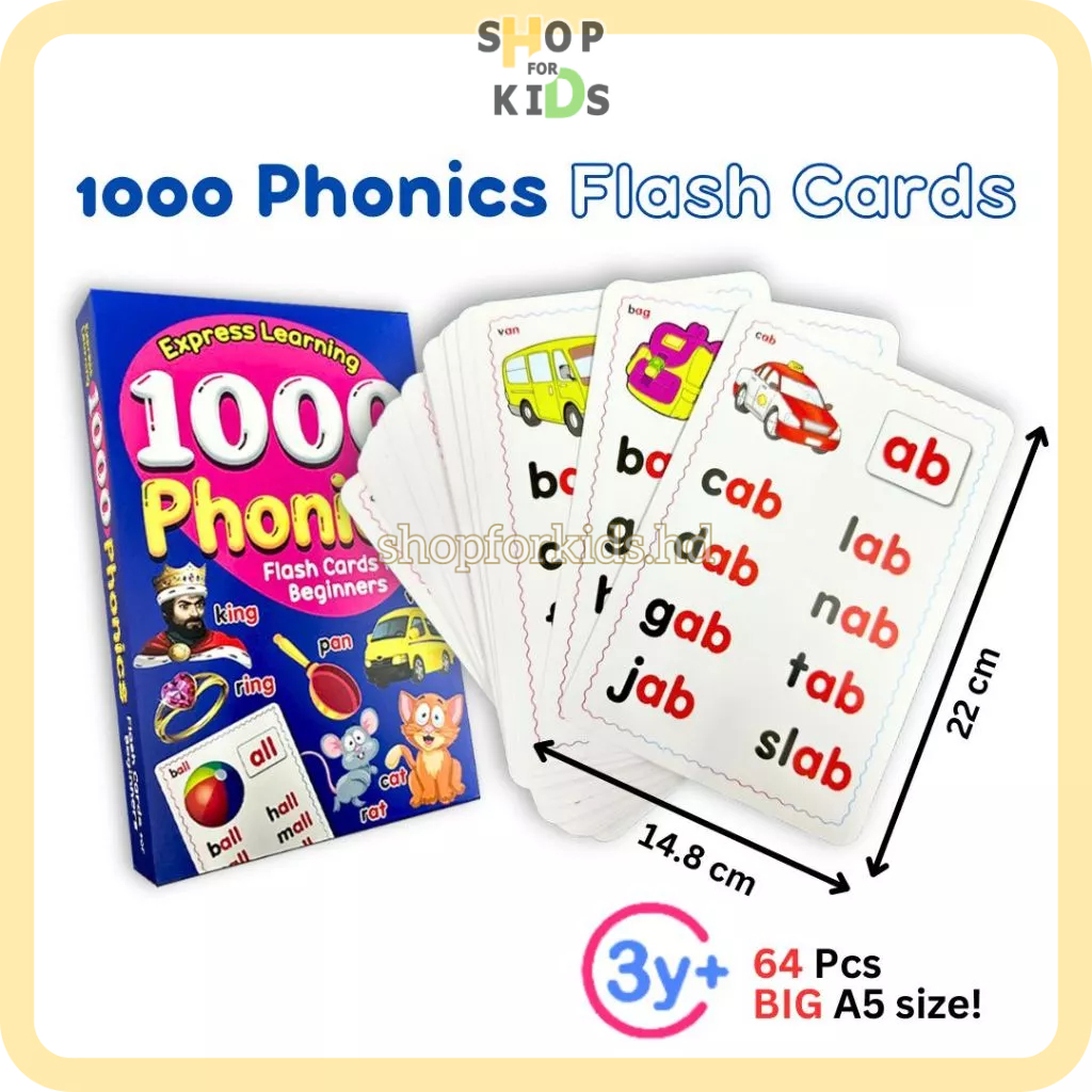 EXPRESS LEARNING 1000 PHONICS FLASH CARDS FOR BEGINNERS 64 PCS A5 | Kad ...