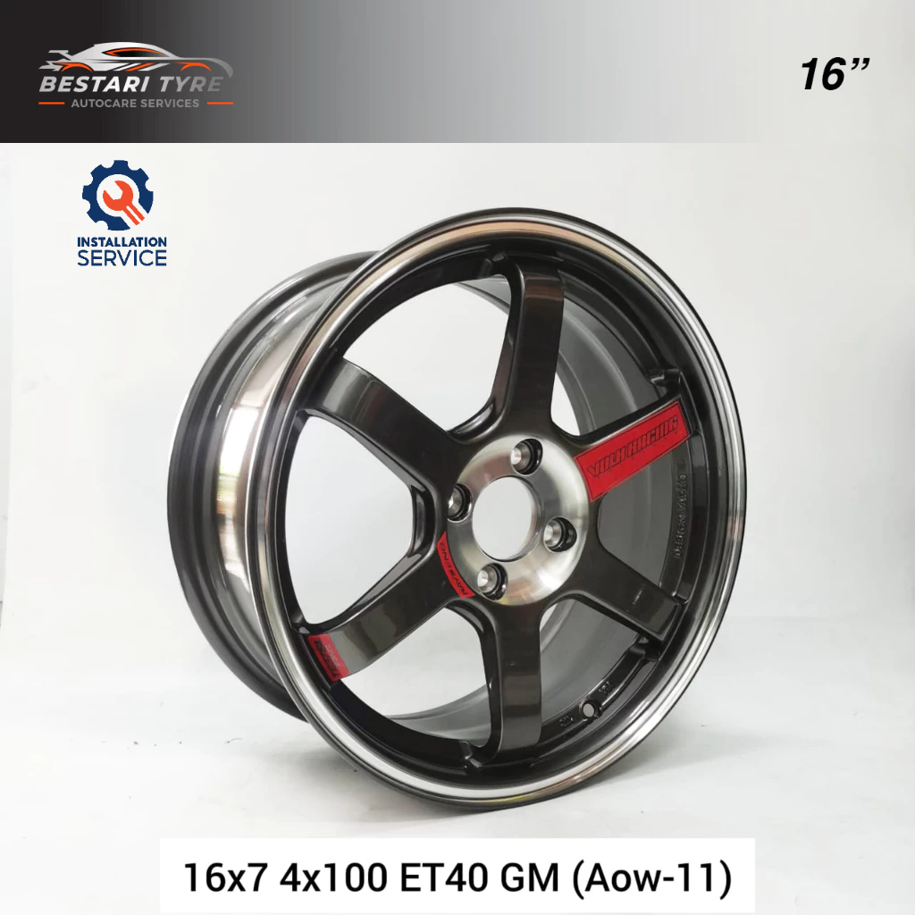 【Installation Available】AOW-11 Te37 16x7 4X100 ET40 GM /BR / MB / Arms ...