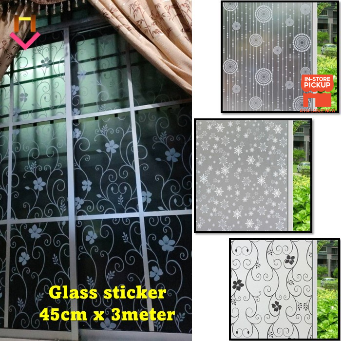 45cm x 3m Sticker Kaca Frosted Privasi – Filem PVC Lekat Sendiri untuk ...