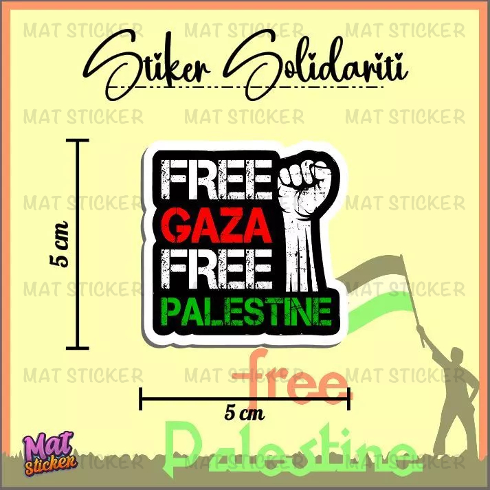 STICKER SOLIDARITI - FREE GAZA FREE PALESTINE | Shopee Malaysia