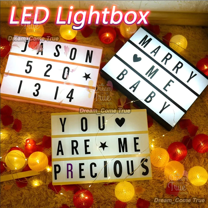 Led Lightbox Led Box Alphabet Light Message Box DIY Light Box Letters ...
