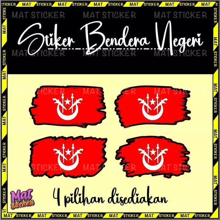 STIKER BENDERA NEGERI DI MALAYSIA - BRUSH STYLE KELANTAN | Shopee Malaysia