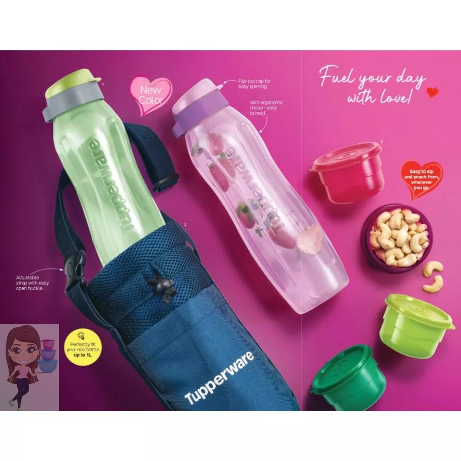 Tupperware Slim Eco Bottle Set (1L) | Shopee Malaysia