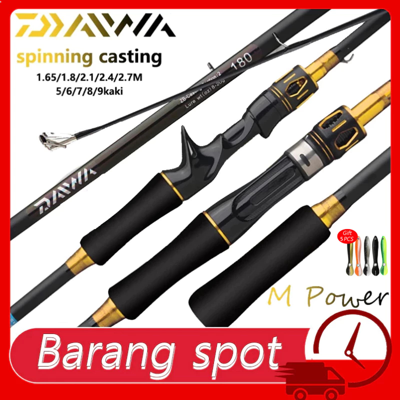 DAIWA Rod Casting Rod Spinning Rod Joran Pancing Ul Power Fishing Rod Solid Carbon Ultralight ...